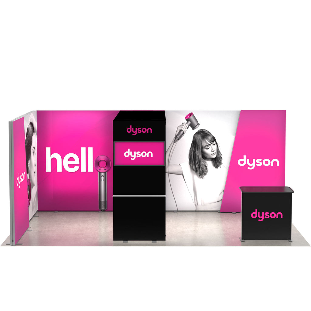 20ft FireFly Corner Lightbox - TradeShowBooth.com