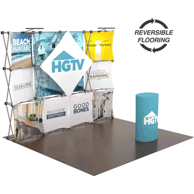 10ft 3D Snap-Up Kit A - Portable Pop-Up Display - TradeShowBooth.com
