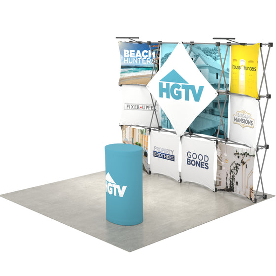 10ft 3D Snap-Up Kit A - Portable Pop-Up Display - TradeShowBooth.com