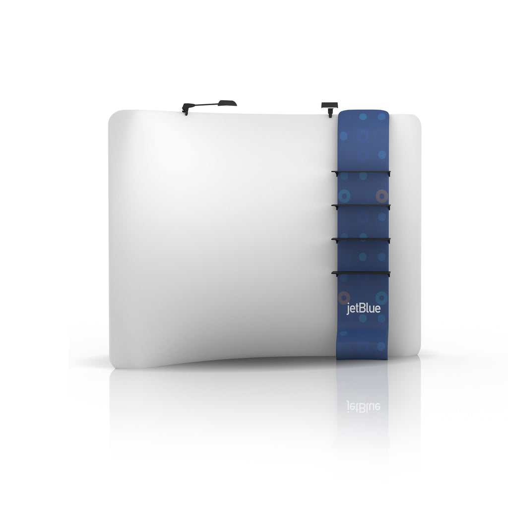 MAX Waterfall Branded Shelving and Merchandising Stand - TradeShowBooth.com