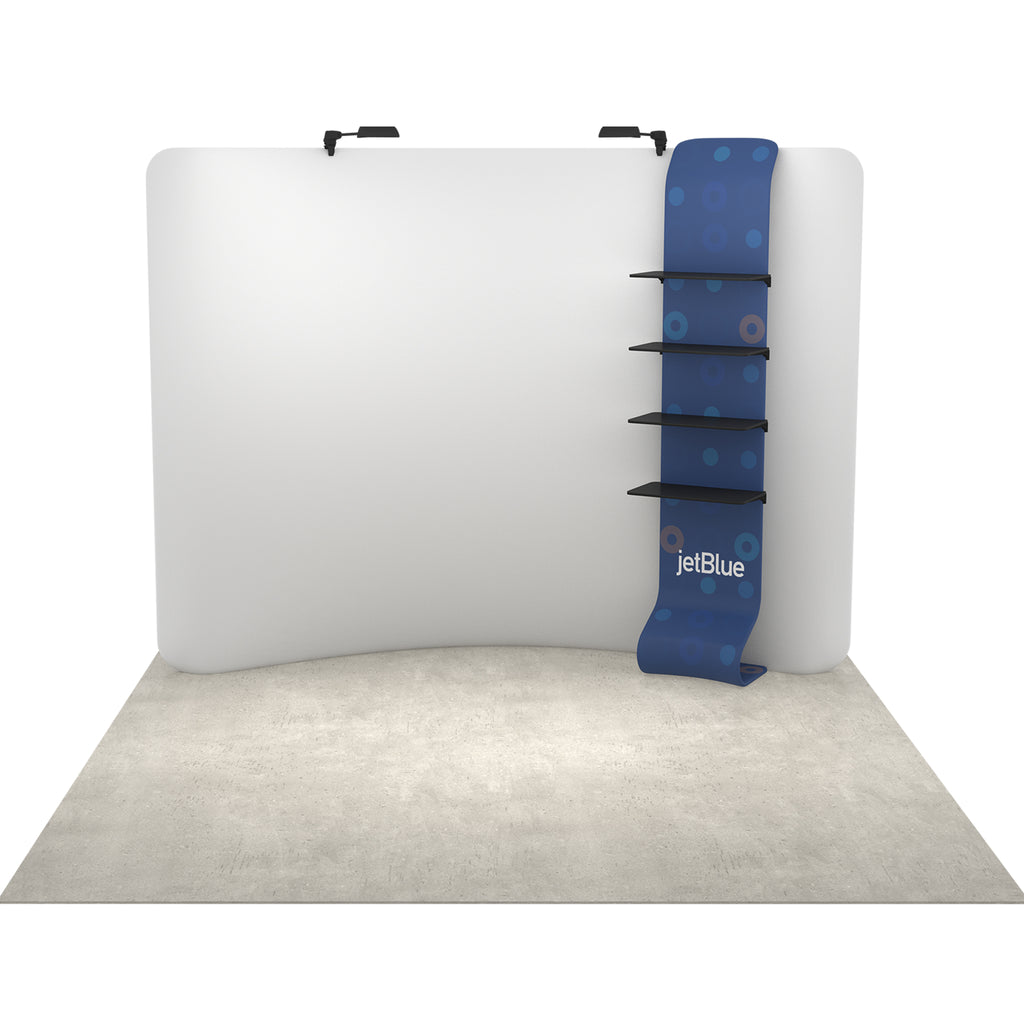 MAX Waterfall Branded Shelving and Merchandising Stand - TradeShowBooth.com