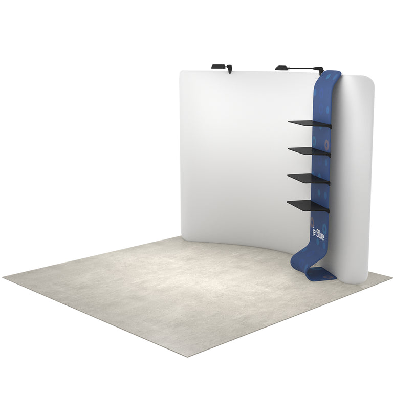 MAX Waterfall Branded Shelving and Merchandising Stand - TradeShowBooth.com