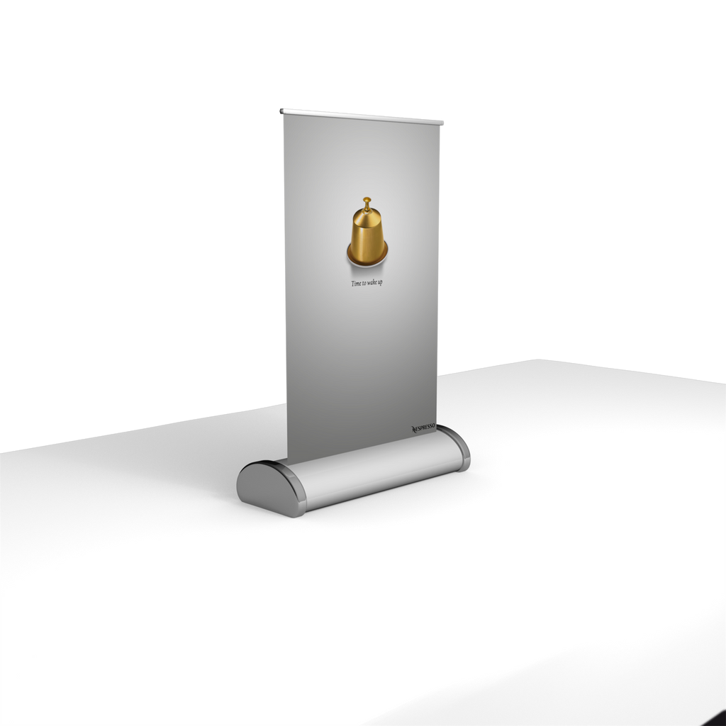 Smurf - Mini Retractable Banner Stand - TradeShowBooth.com